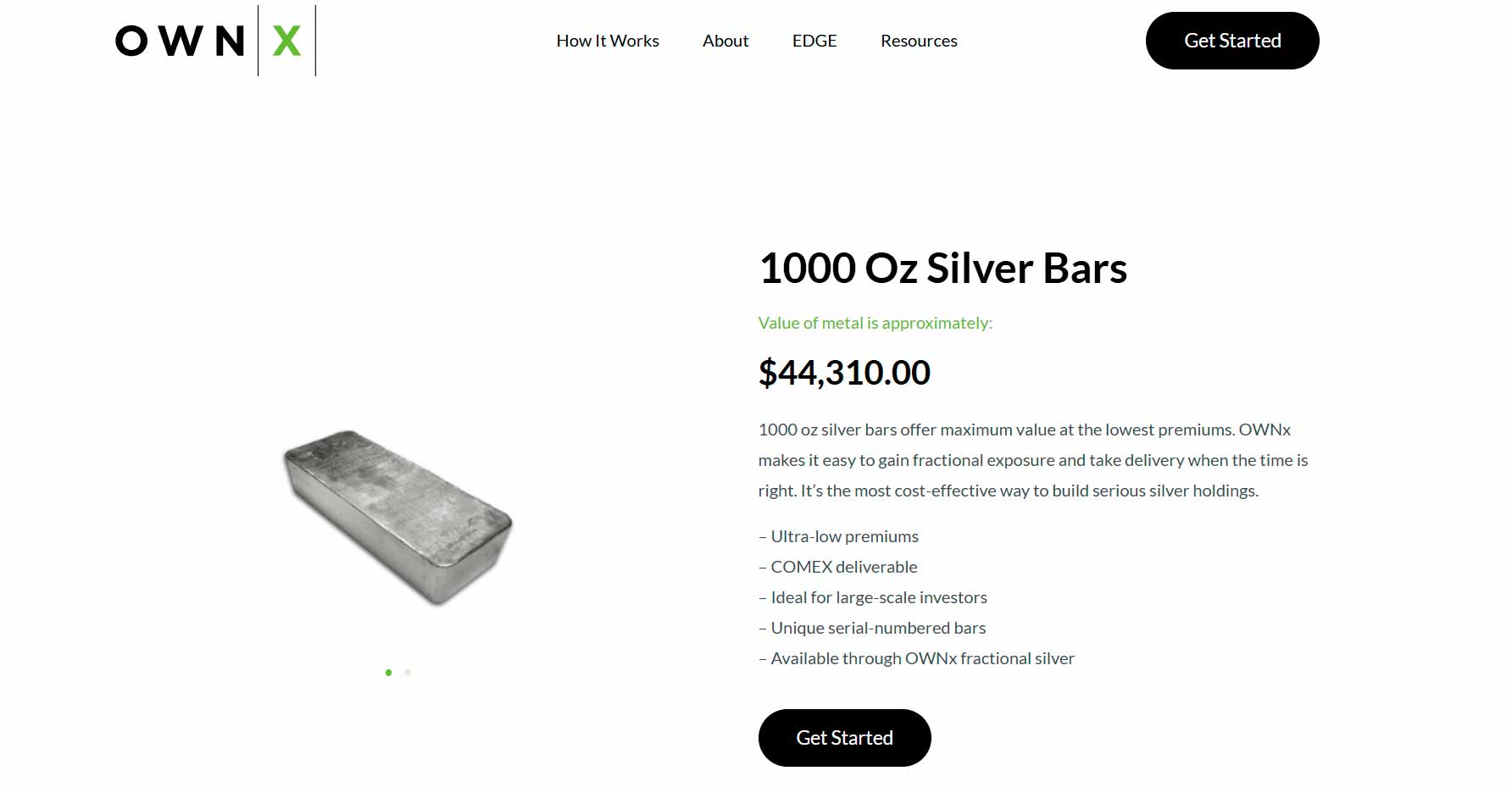 1000 oz Silver Bars - Secure Delivery | OWNx
